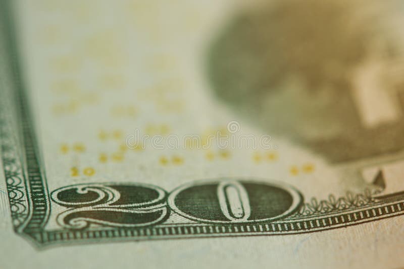 Twenty dollar banknote stock image. Image of symbol - 127419225