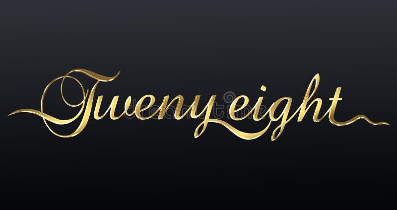 Twenty-eight Gold Lettering Stock Photo - Illustration of simple ...