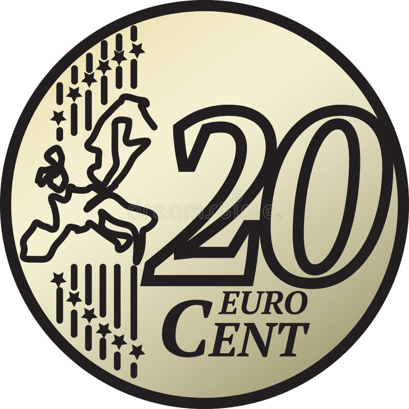 Twenty Euro Cent Coin stock vector. Illustration of currency - 140362344