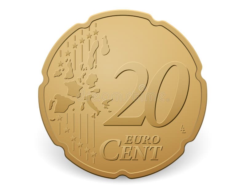Twenty euro cent coin stock vector. Illustration of single - 58946914