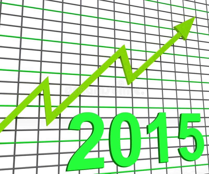 Twenty Fifteen Graph Chart Shows Increase in 2015 Stock Illustration ...