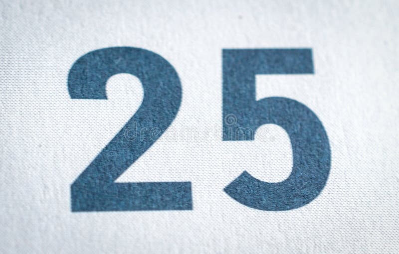 Twenty Five Calendar Date Red Number Stock Photo - Image of final ...