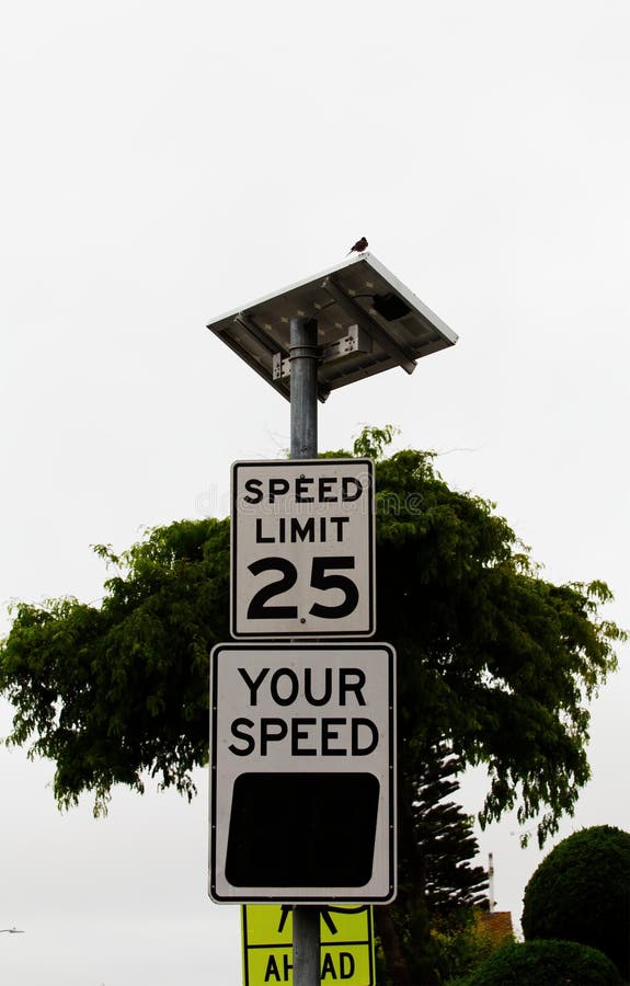 Twenty-Five Miles an Hour Speed Limit Sign Stock Photo - Image of pole ...
