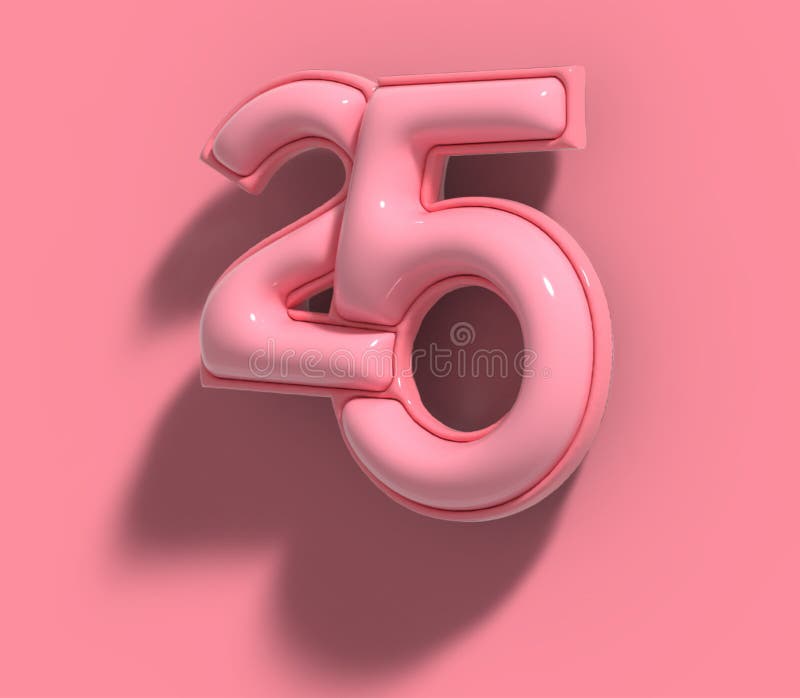 25 Twenty-Five Number 3d Lettering Font Design Stock Illustration ...