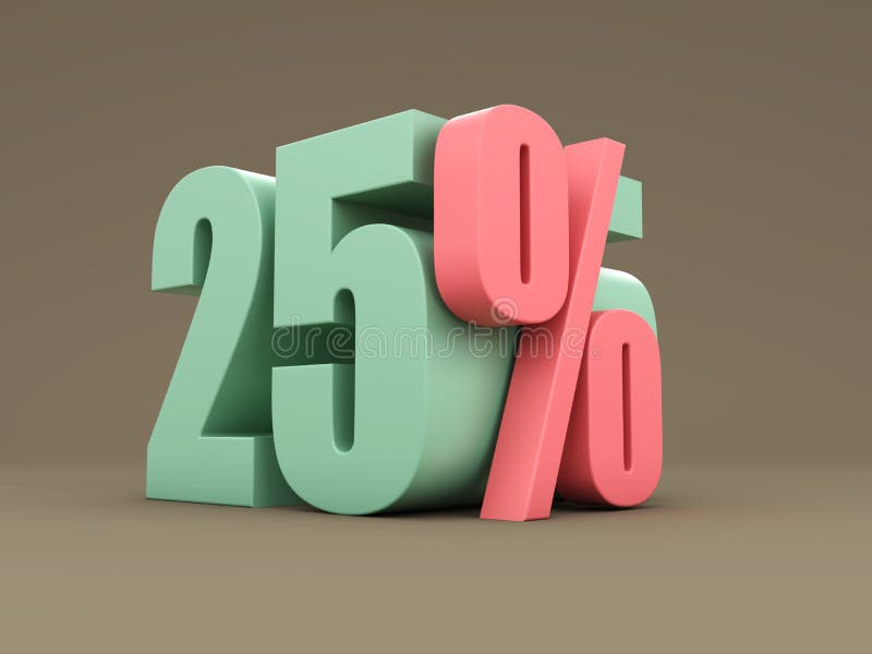 Twenty Five Percent stock illustration. Illustration of business - 98054586