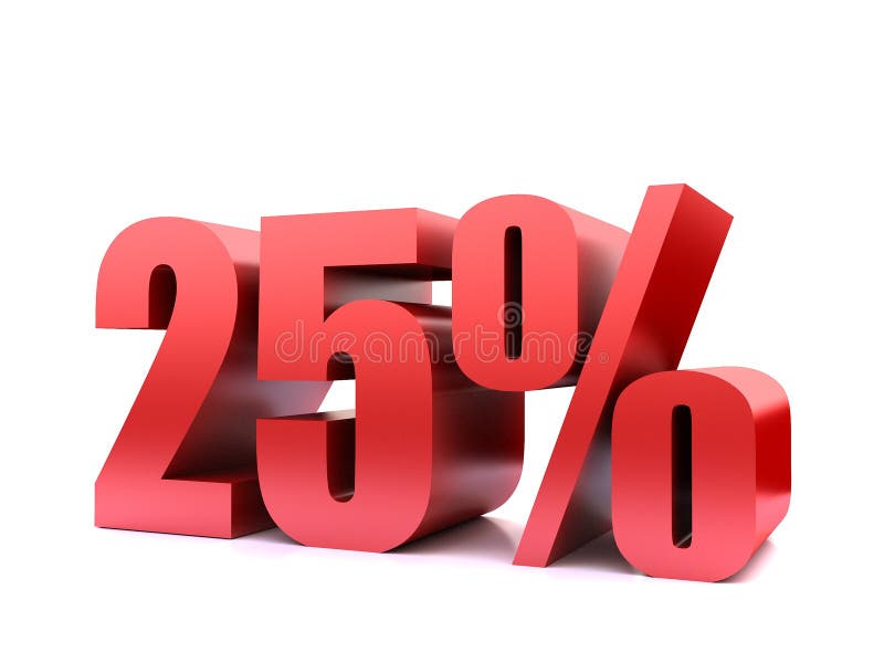 Twenty Five Percent 25 Symbol Stock Illustration - Illustration of ...