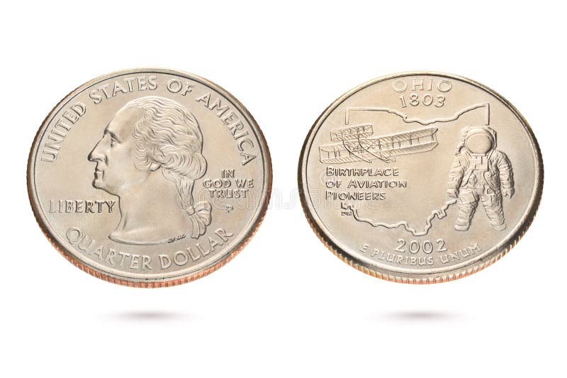 Both Sides of One US Cent or Penny Isolated on White Stock Image ...