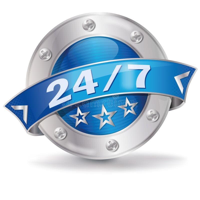 24/7 stock vector. Illustration of approval, band, banner - 42325861