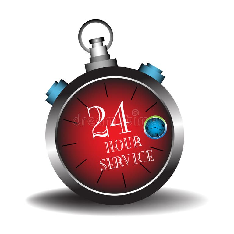Twenty four hour service stock vector. Illustration of element - 21891092