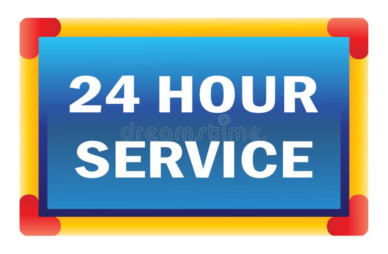 24/7 Service Signage Template Illustration Design. Vector EPS 10 Stock ...