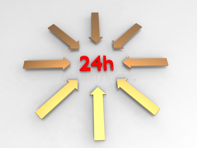 Twenty-four hours stock illustration. Illustration of arrow - 24190701