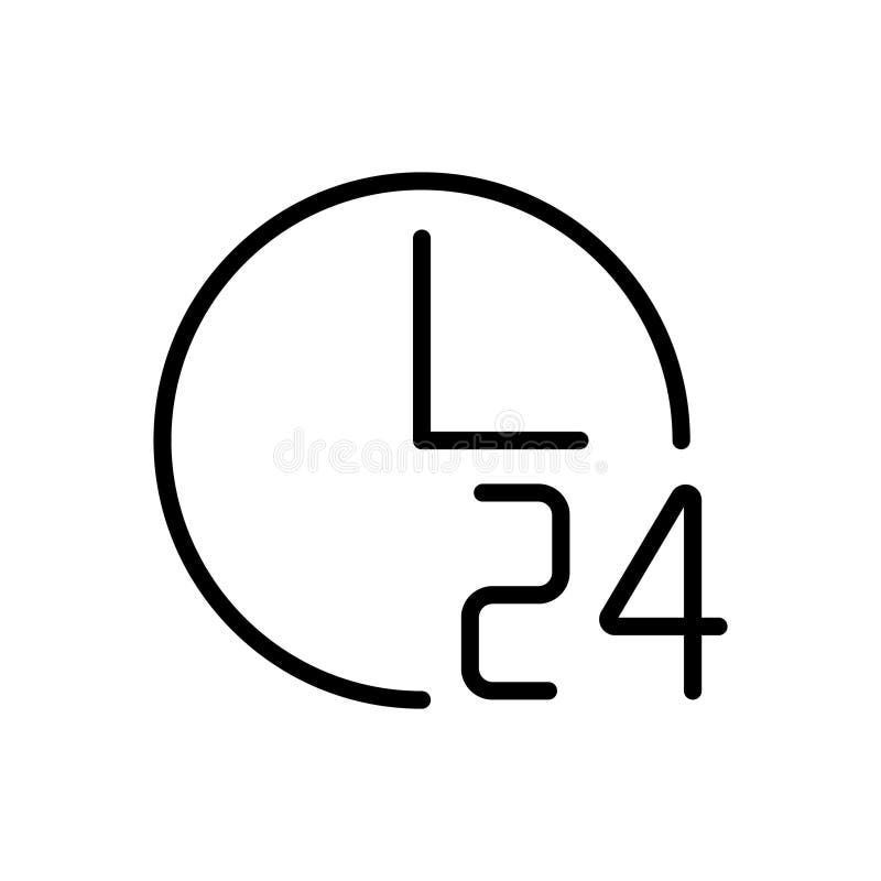 Twenty Four Hours with Arrow Loop Outline Icon Stock Vector ...