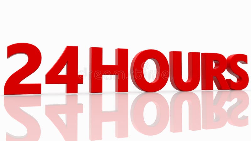 Twenty Four Hours Concept on White Stock Illustration - Illustration of ...