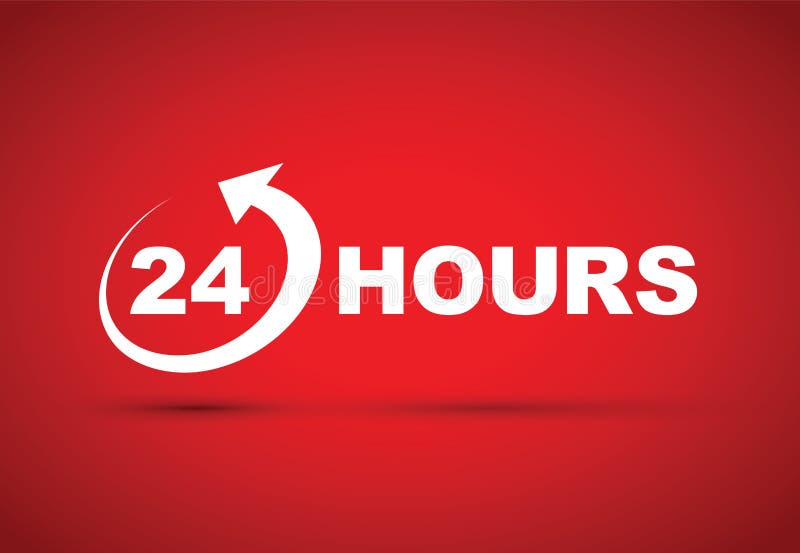Twenty four hours icon stock vector. Illustration of pictogram - 84192927