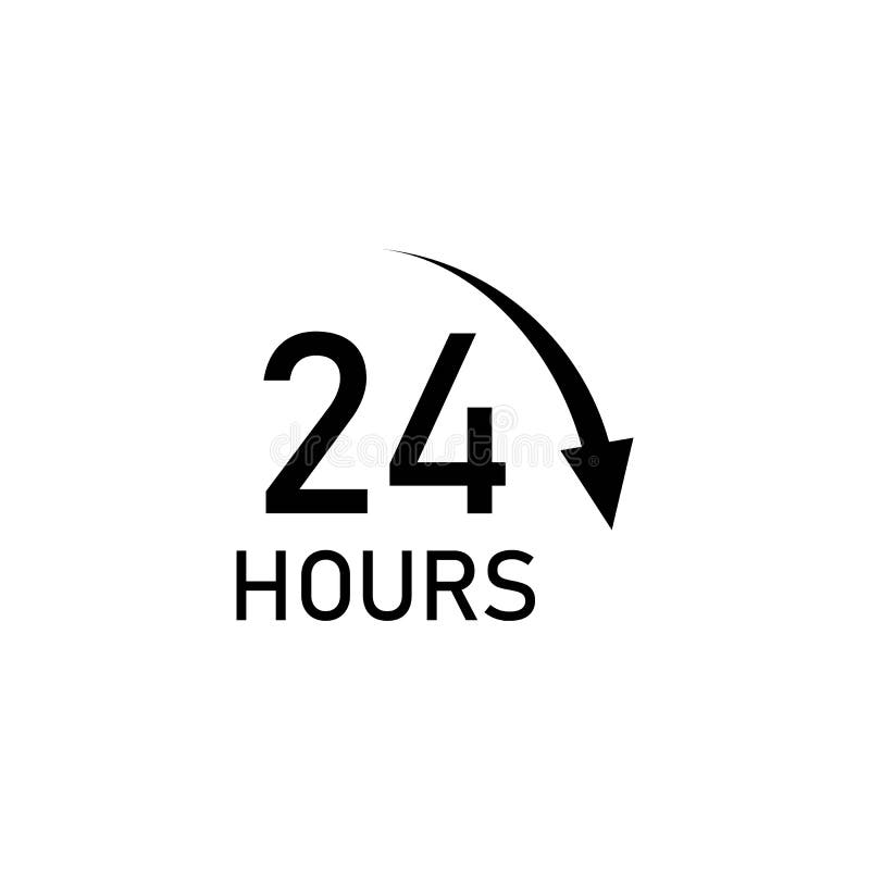 Twenty four hours icon stock illustration. Illustration of delivery ...