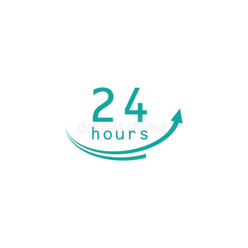 Twenty four hours icon stock illustration. Illustration of emblem ...