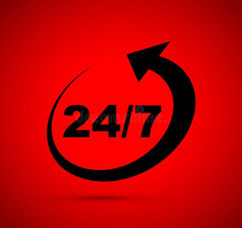 Twenty Four Seven Arrow Icon Stock Vector - Illustration of arrow ...