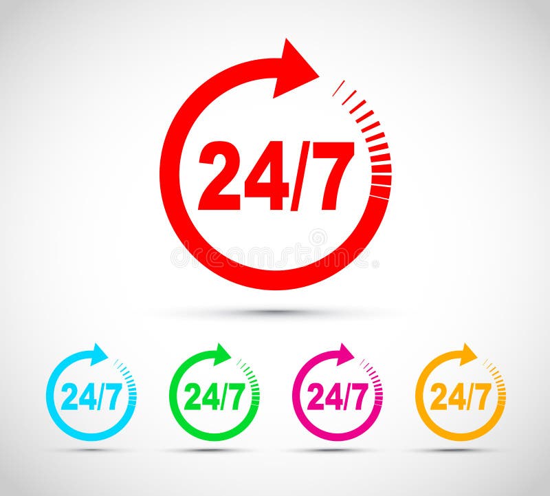 Twenty Four Seven Arrow Icon Set Stock Vector - Illustration of ...