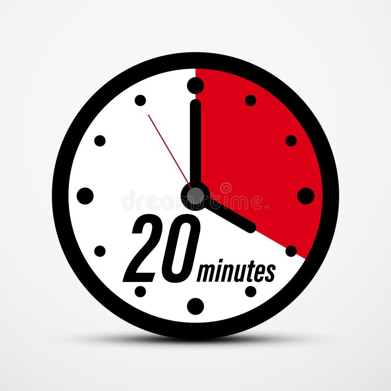 Twenty Minutes Clock Face Icon. Stock Illustration - Illustration of ... Twenty Minutes Clock Face Icon. Stock Illustration - Illustration of ...