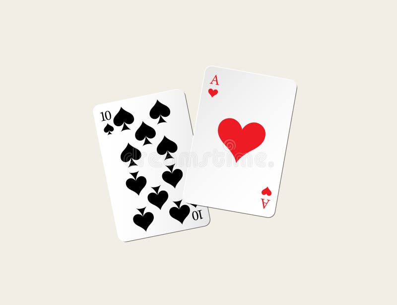 Twenty One Points Blackjack Combination. Vector Gambling Illustration ...