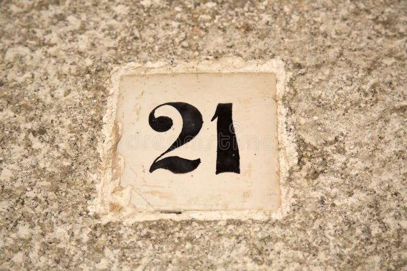Twenty-one on Stone Wall stock photo. Image of entrance - 191823698