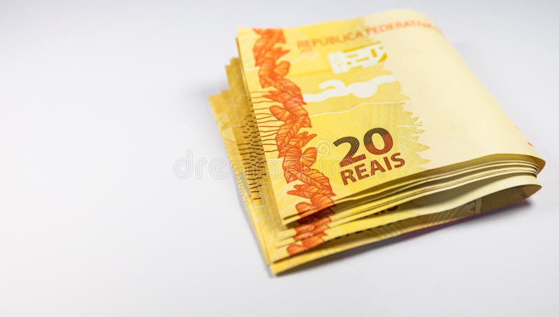A Stack of Bank Notes on a White Surface with the 20 Peis in the Stock ...