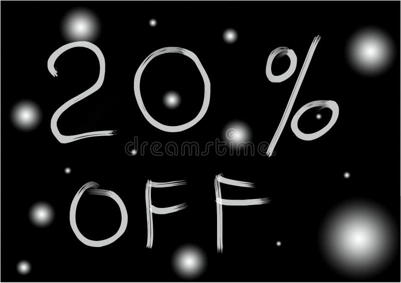 Twenty Percent Discount on a Black Background Stock Illustration ...