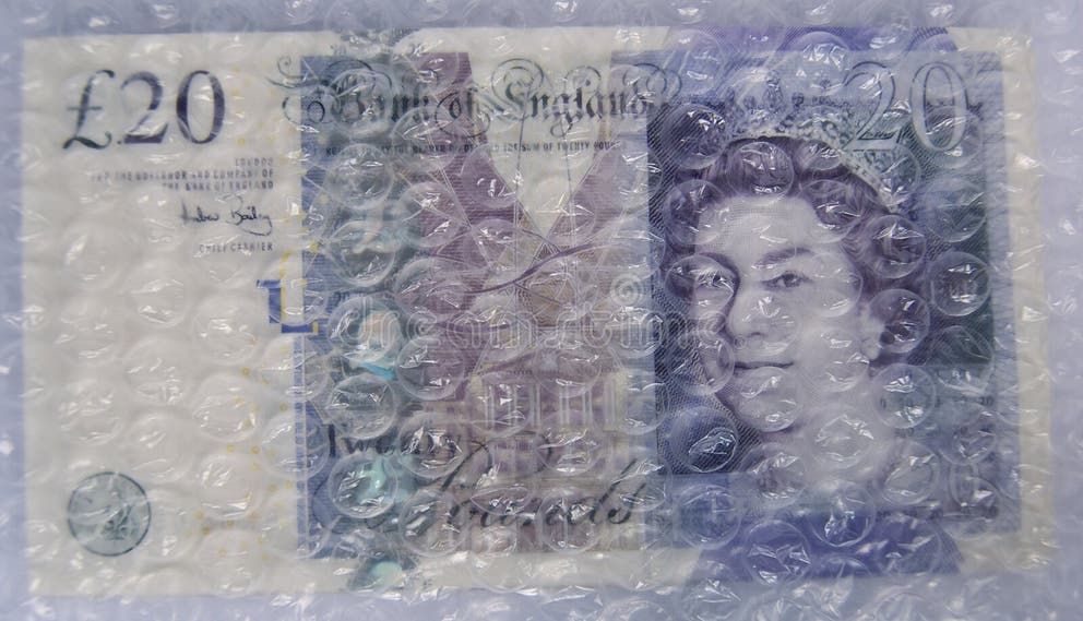 Twenty Pound Note Under Bubble Wrap Editorial Image - Image of wrap ...