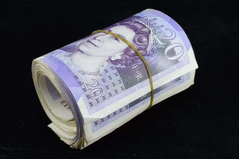 Twenty pound notes editorial stock image. Image of roll - 43777169