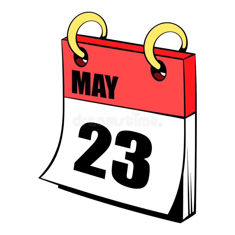 Twenty Three May in Calendar Icon Cartoon Stock Vector - Illustration ...