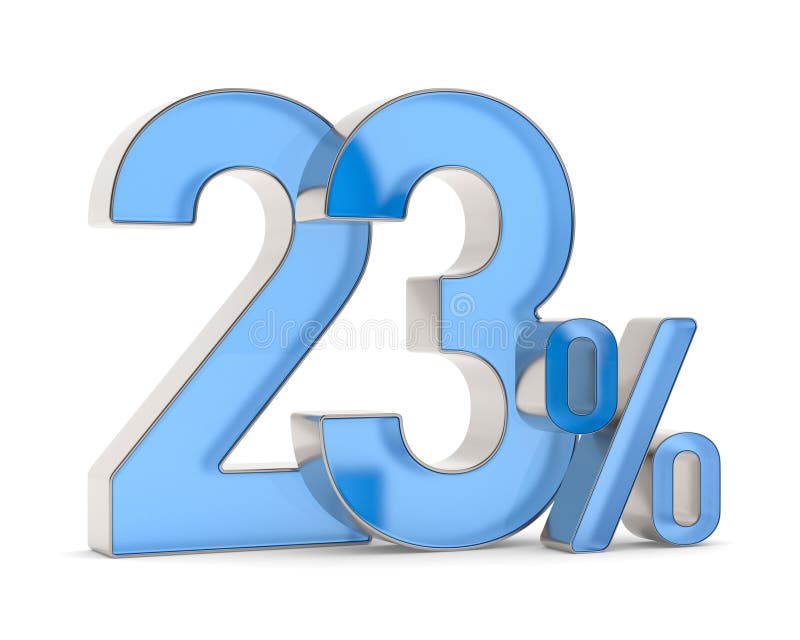 Twenty Three Percent on White Background. Isolated 3D Illustration ...