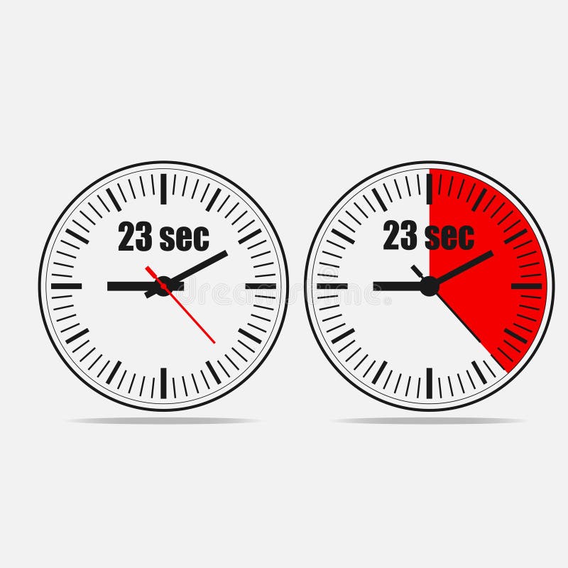 Three Seconds Clock On Gray Background. Stopwatch Icon In Flat Style ...