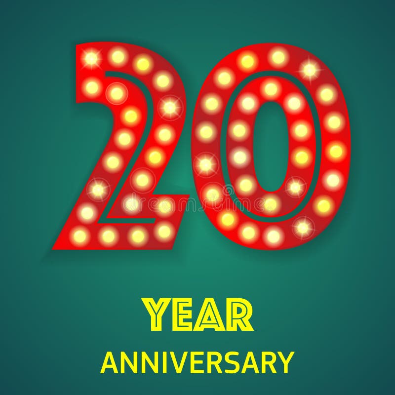 Twenty Year Anniversary Light Background Stock Vector - Illustration of ...