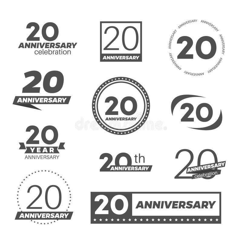 Twenty Years Anniversary Celebration Logotype. 20th Anniversary Logo ...