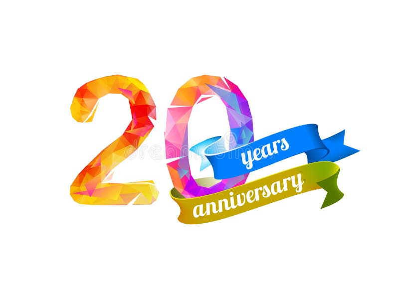 20 Twenty Years Anniversary. Stock Vector - Illustration of celebration ...