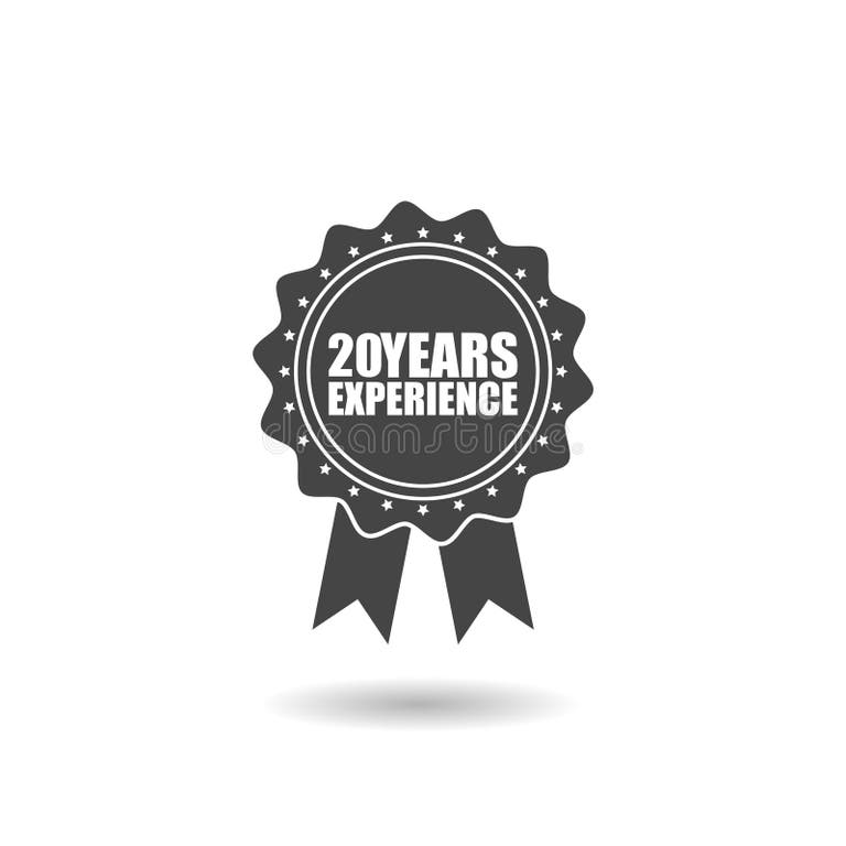 Twenty Years Experience Icon with Shadow Stock Vector - Illustration of ...