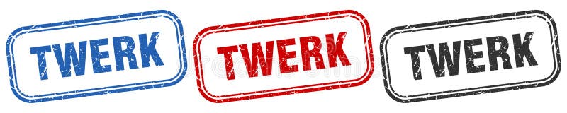 Twerk Square Isolated Sign Set. Twerk Stamp Stock Vector - Illustration ...