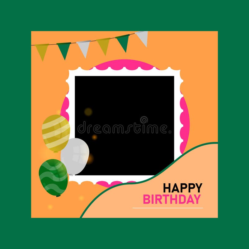 Twibbon Birthday Frame Poster Design Stock Vector - Illustration of ...