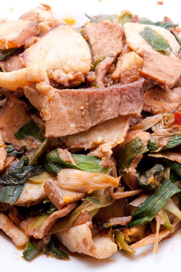 Twice-cooked pork stock photo. Image of meat, chinese - 24229984