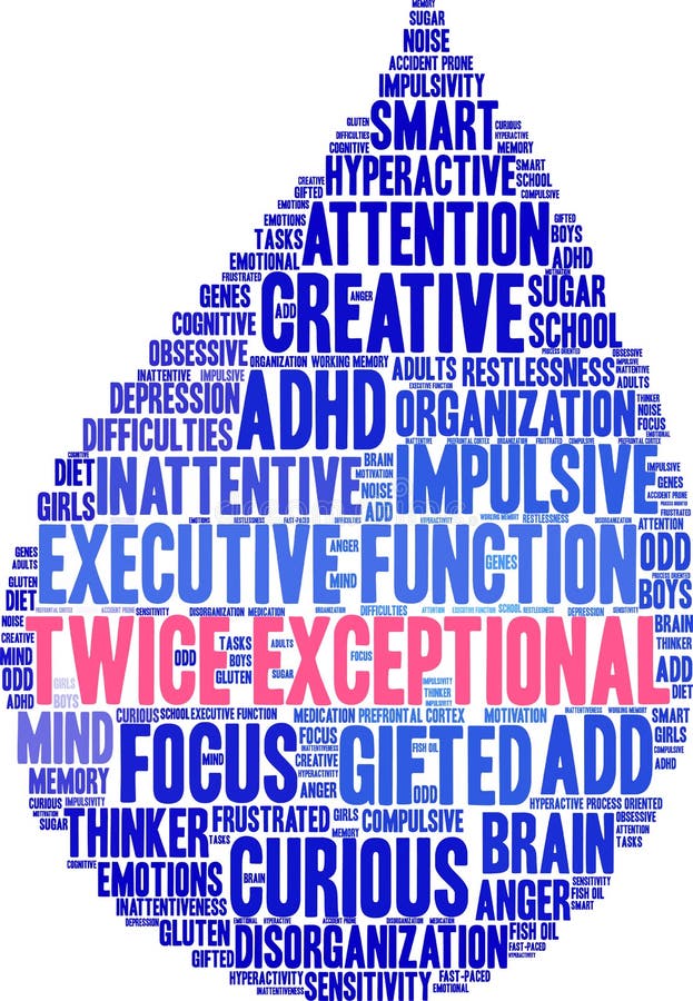Twice Exceptional Word Cloud Stock Illustration - Illustration of ...