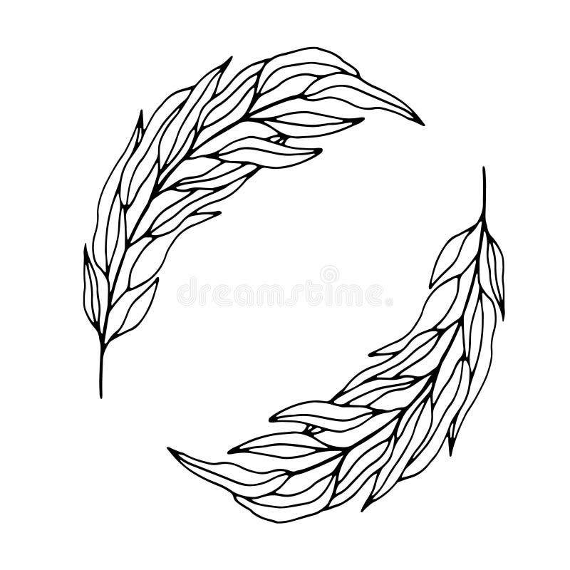 Twig Single Vector Illustration .contour Handmade Image Stock Vector ...
