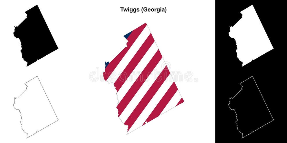 Twiggs outline map stock vector. Illustration of shape - 323870650