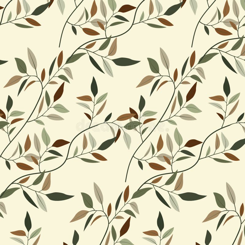 Twigs Seamless Pattern Colorful in Retro Style. Modern Design, Graphic ...