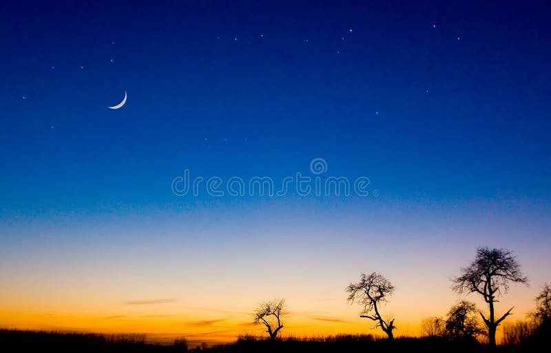 Twilight stock image. Image of glow, star, nightfall, moon - 4267777