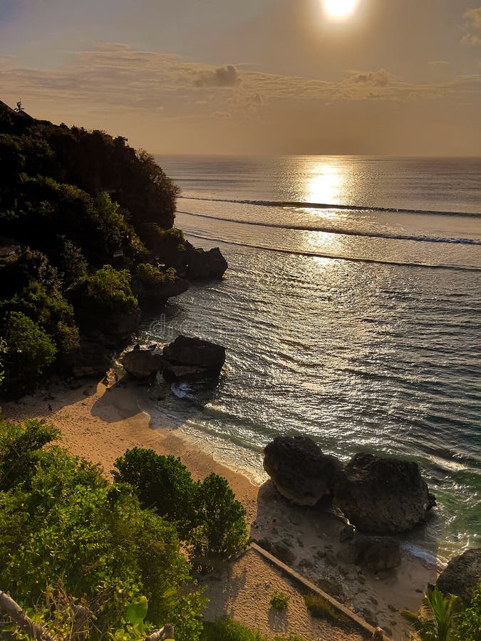 Twilight Atmosphere on a Southern Coast of the Island of Bali Stock ...