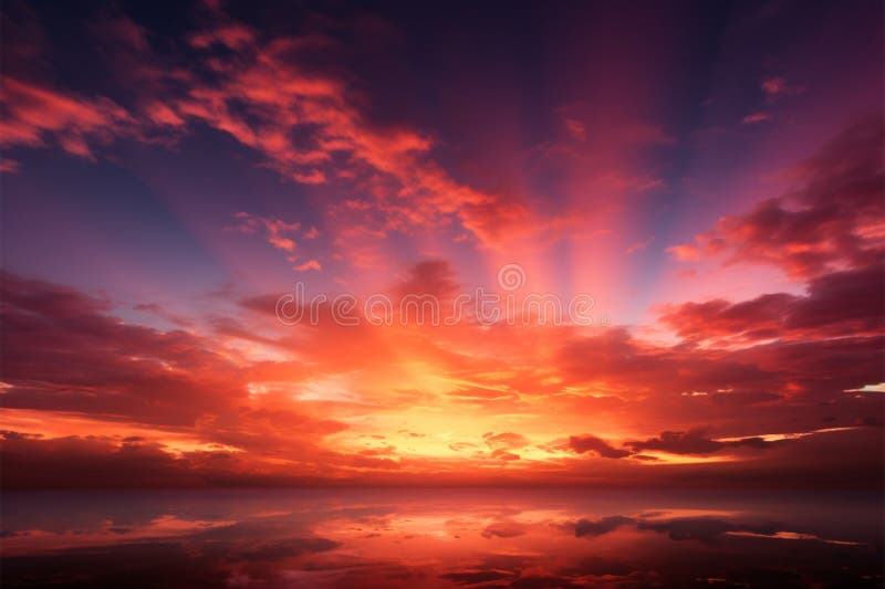 Twilight Canvas Vibrant Colors Adorn the Sky and Clouds at Sunset Stock ...