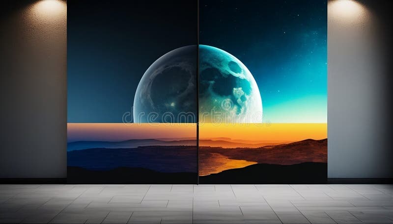 Setting Sun Rising Moon Stock Illustrations – 29 Setting Sun Rising ...