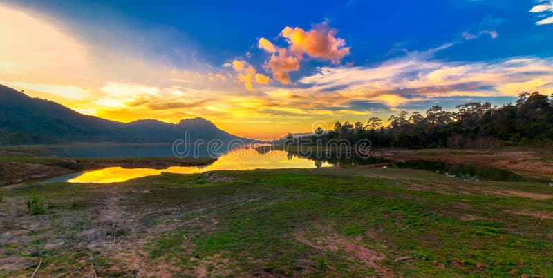 Twilight Landscape stock image. Image of aisa, grass - 93416739