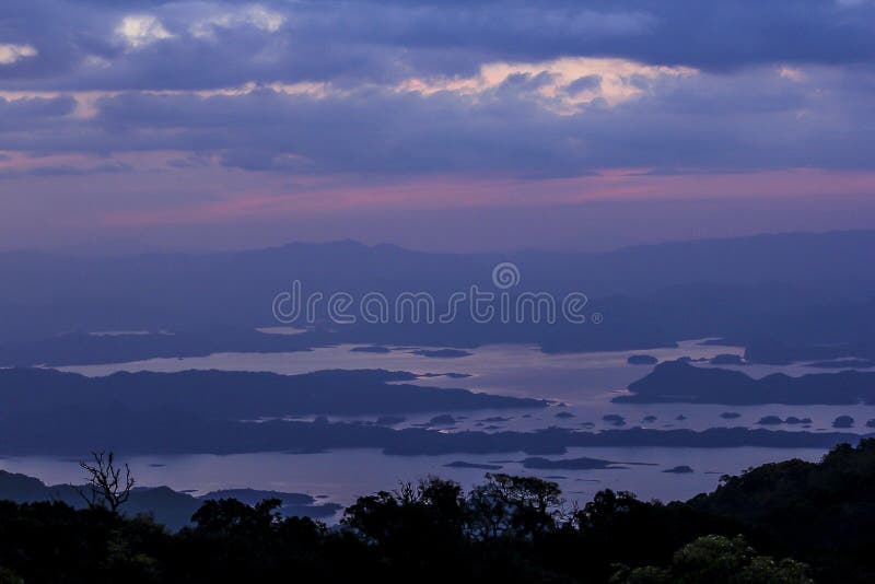 Twilight Sunset Over the High Mountains. Stock Photo - Image of ...