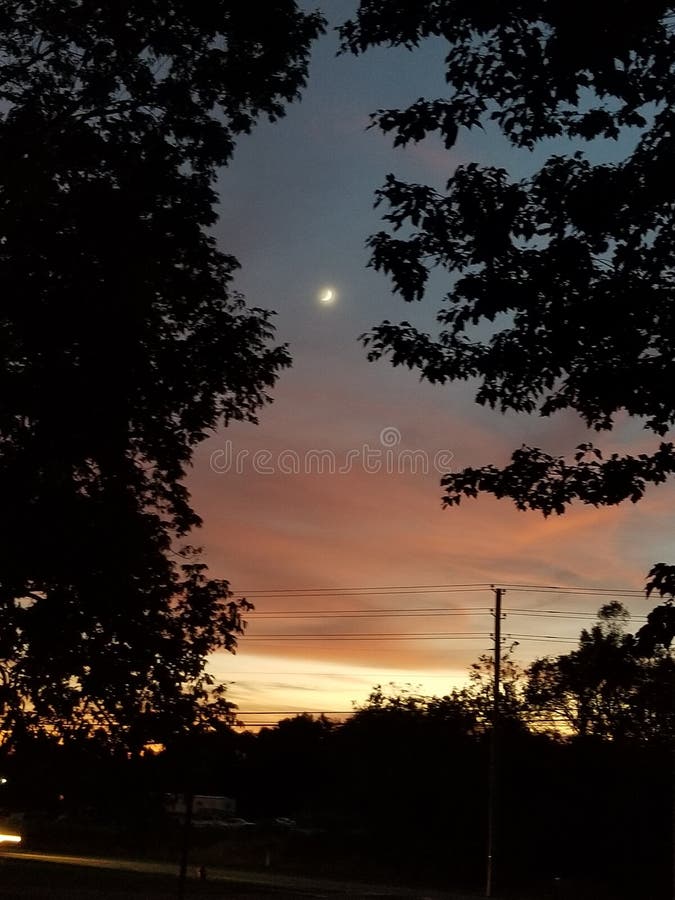 Twilight!! Moon Lover!! Sunset!! Pretty Colors!! Stock Image - Image of ...